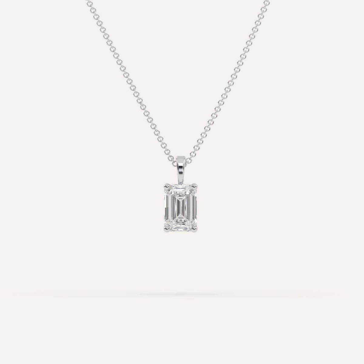 Diamond Necklace 1 Carat Emerald Cut Pendant Shiree Odiz